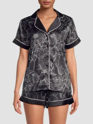 AVERIE Leaf Print Short Pajama Set