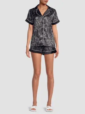 AVERIE Leaf Print Short Pajama Set