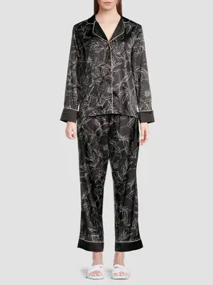 AVERIE Leaf Print Long Pajama Set