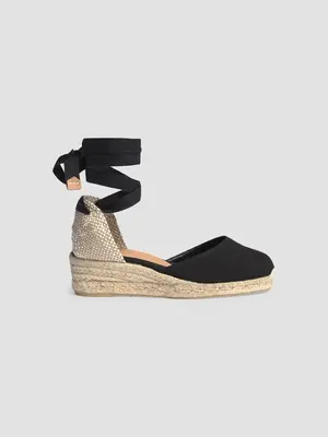 CastaÑer Carina 3 Espadrille Wedge Sandals - Black