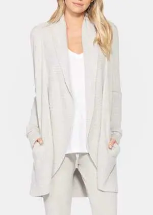 Barefoot Dreams Cozychic Lite Circle Cardigan Silver