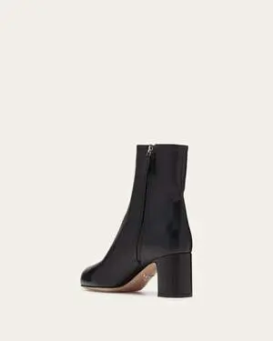 Prada Leather Ankle Booties - Nero