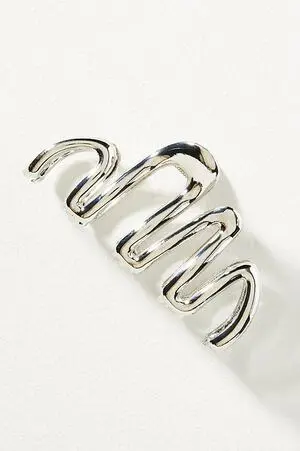 Anthropologie Squiggle Hair Claw Clip - Silver