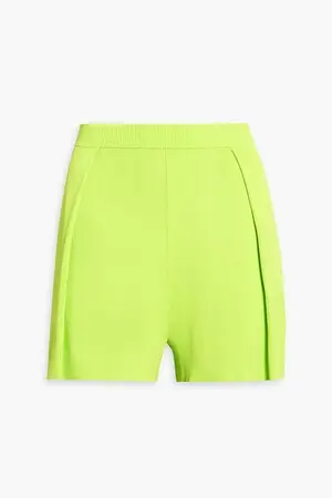 Lapointe Pleated Ribbed-knit High-rise Shorts