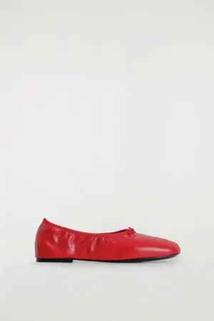 Cos Leather Ballet Flats - Red