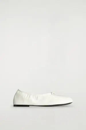 Cos Leather Ballet Flats - White