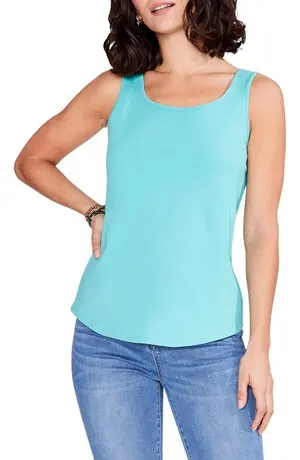 NIC+ZOE Shirttail Hem Perfect Tank Aqua