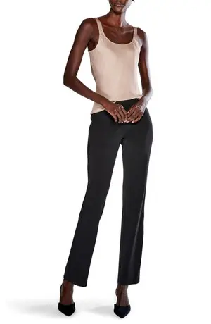 NIC+ZOE Work It Straight Leg Trousers - Black Onyx