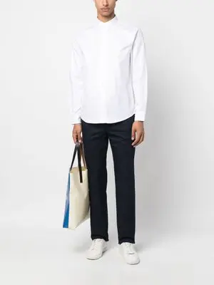 FURSAC Collarless Long-sleeve Cotton Shirt