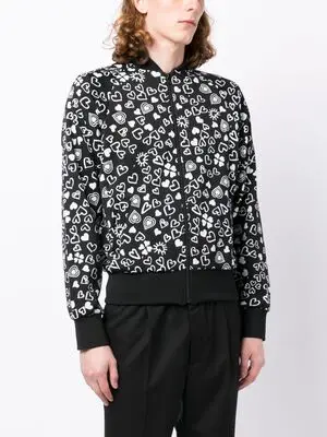 BLACK COMME DES GARÇONS Heart-print Bomber Jacket