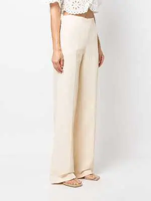 TWINSET Mid-rise Wide-leg Trousers - Neutrals