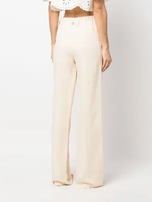 TWINSET Mid-rise Wide-leg Trousers - Neutrals