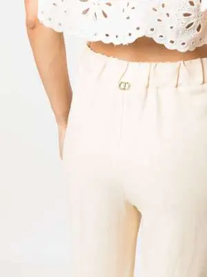 TWINSET Mid-rise Wide-leg Trousers - Neutrals