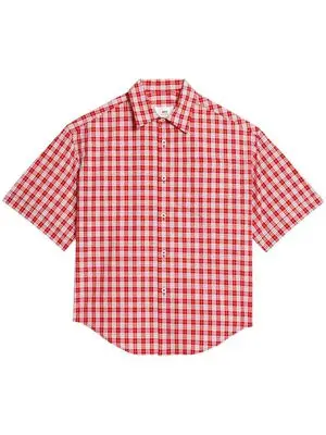 AMI Paris Checked Short-sleeve Shirt