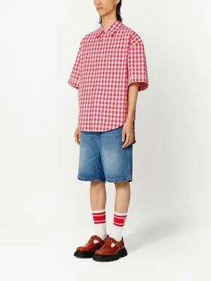 AMI Paris Checked Short-sleeve Shirt