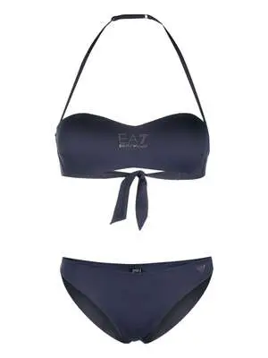 Emporio Armani Logo-embellished Bikini Set - Blue