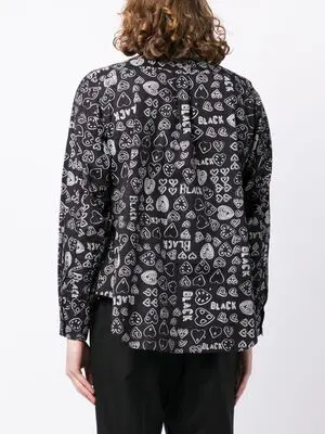 Comme Des Garçons Heart-print Cotton Shirt