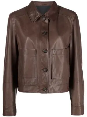 BRUNELLO CUCINELLI Button-fastened Eco-leather Jacket