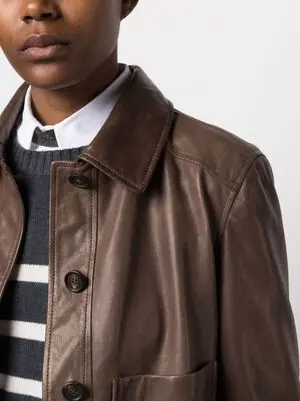 Brunello Cucinelli Button-fastened Eco-leather Jacket