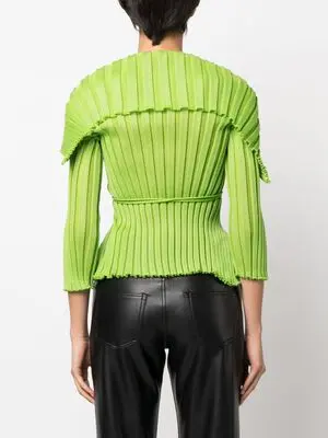 A. ROEGE HOVE Ara Wide-collar Wrap Cardigan - Green