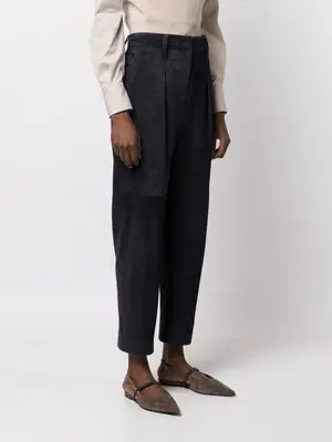 Brunello Cucinelli Cropped Suede Trousers
