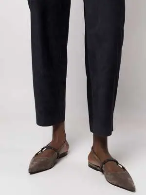 Brunello Cucinelli Cropped Suede Trousers