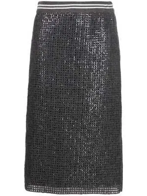 Brunello Cucinelli Sequin-embellished Midi Skirt
