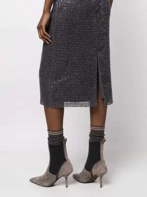 Brunello Cucinelli Sequin-embellished Midi Skirt