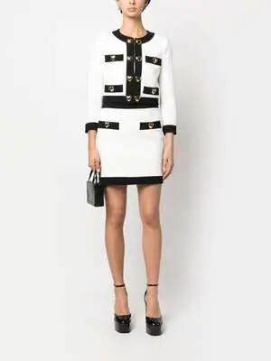 Moschino Heart-embellished Cropped Jacket - White