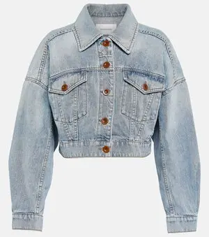 Zimmermann Raie Cropped Denim Jacket