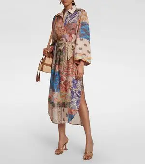 Zimmermann Devi Printed Silk Midi Dress - Multicoloured
