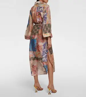 Zimmermann Devi Printed Silk Midi Dress - Multicoloured