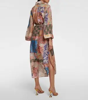 Zimmermann Devi Printed Silk Midi Dress - Multicoloured