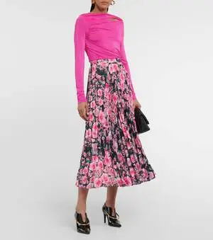 CHRISTOPHER KANE Floral High-rise Midi Skirt