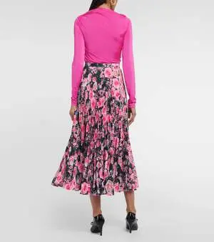 CHRISTOPHER KANE Floral High-rise Midi Skirt