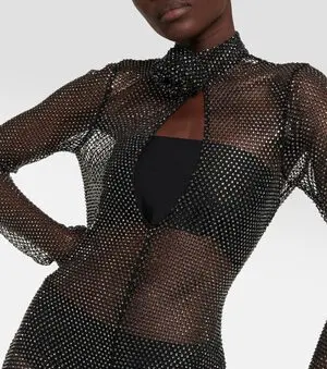 Giuseppe Di Morabito Crystal-embellished Mesh Jumpsuit