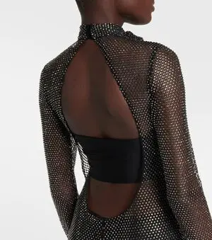 Giuseppe Di Morabito Crystal-embellished Mesh Jumpsuit