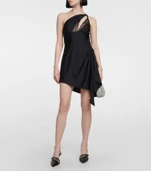 Coperni One-shoulder Cutout Mini Dress - Black