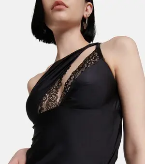 Coperni One-shoulder Cutout Mini Dress - Black