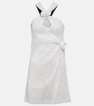 Coperni Embellished Halterneck Mini Dress - Silver