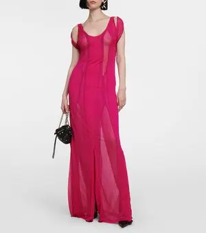 Y/project Chiffon Maxi Dress - Pink