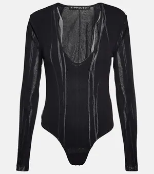 Y/project Trimmed Bodysuit - Black