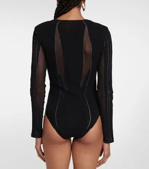 Y/project Trimmed Bodysuit - Black