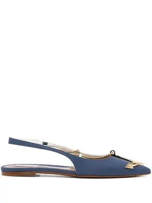 Zimmermann Overboard Slingback Flat Sandals - Blue