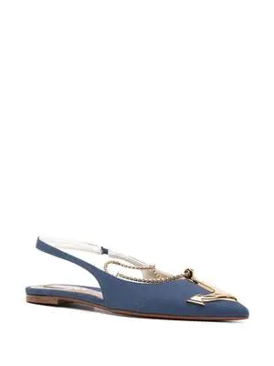 Zimmermann Overboard Slingback Flat Sandals