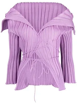 A. ROEGE HOVE A. ROEGE HOVE Ara Wide-Collar Wrap Cardigan Purple