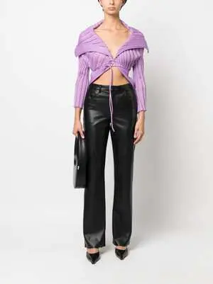 A. ROEGE HOVE Ara Wide-collar Wrap Cardigan - Purple
