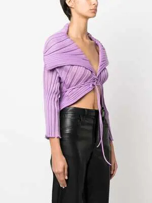A. ROEGE HOVE Ara Wide-collar Wrap Cardigan - Purple