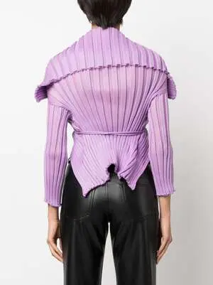 A. ROEGE HOVE Ara Wide-collar Wrap Cardigan - Purple