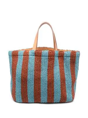 La DoubleJ Riviera Striped Raffia Tote